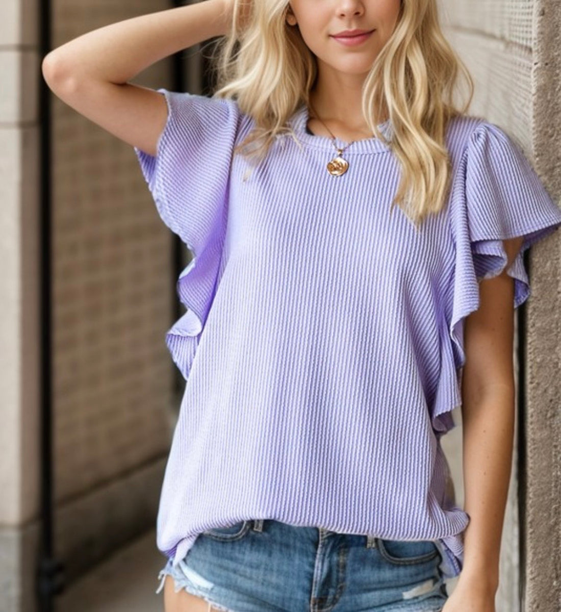 Curvy Purple Ruffle Top – Mackenzie's